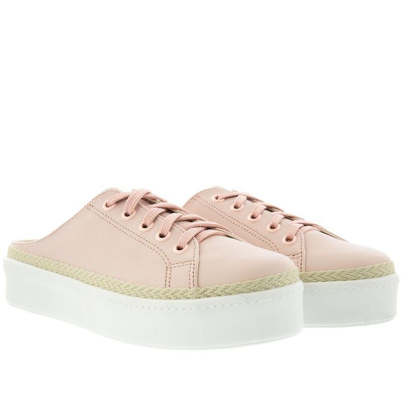 Tênis Mule Gabriela Flatform Tressê Rosa - Mule Feminino - Magazine Luiza
