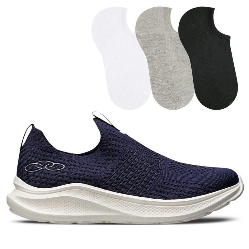 Tênis Olympikus Feminino Slip On Corrida 156G Ultraleve + 3 Pares de Meias Color Sports - Tênis ...