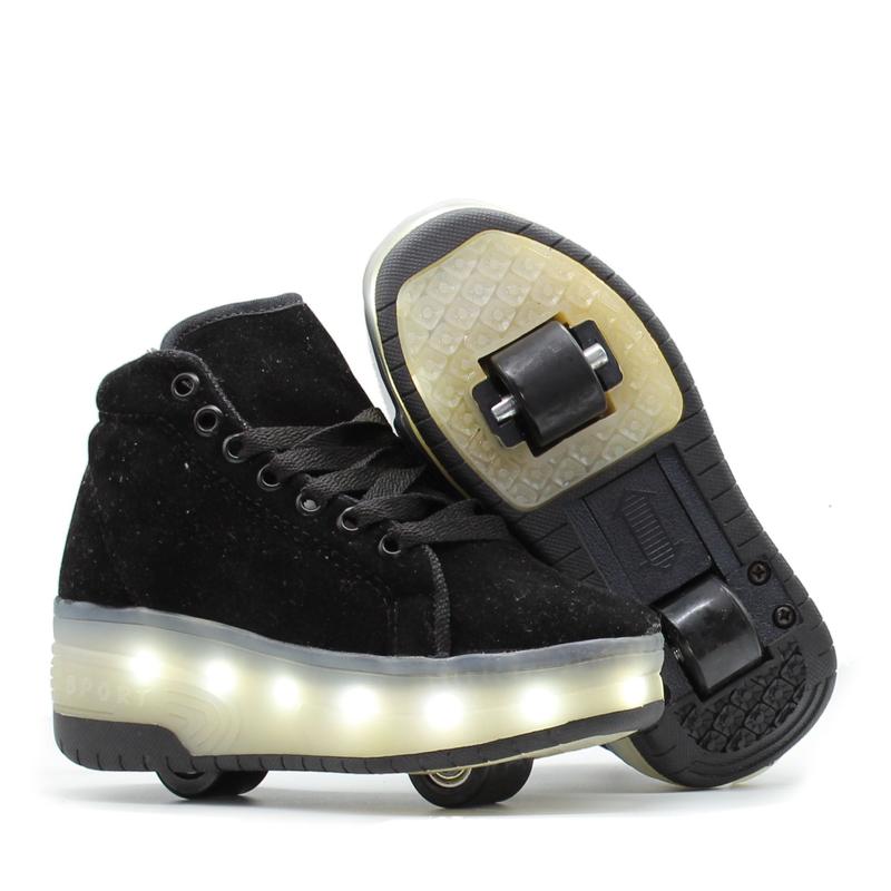 Tenis patins Led com 2 Rodinha Infantil Feminino - EDS - Tênis Infantil ...
