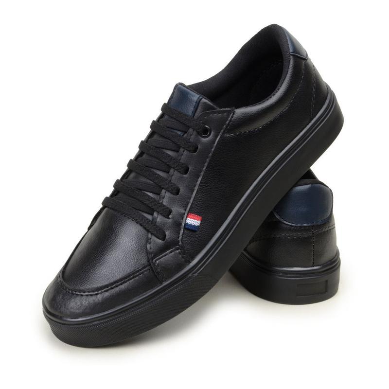 Tenis Sapatenis Sapato Masculino Preto Solado Preto - Parra boots ...