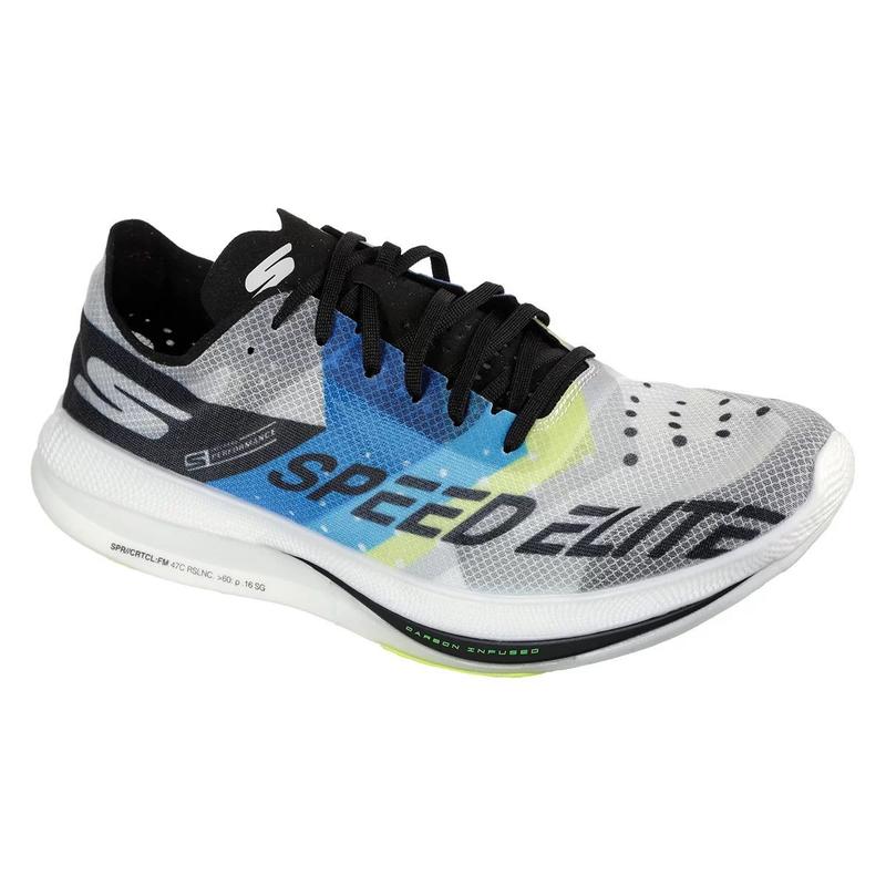Tênis Skechers Go Run Speed Elite Hyper Masc - Preto, Branco e Azul ...