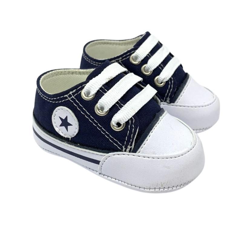 Tenis Star De Bebe Com Cadarco Cano Baixo Pititiko Azul Marinho ...