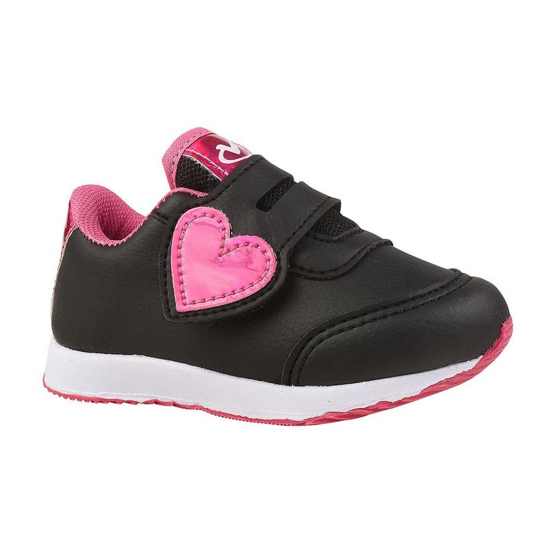 Tênis Via Vip Mini Jogging Corações Infantil - Preto/Pink - Tênis ...