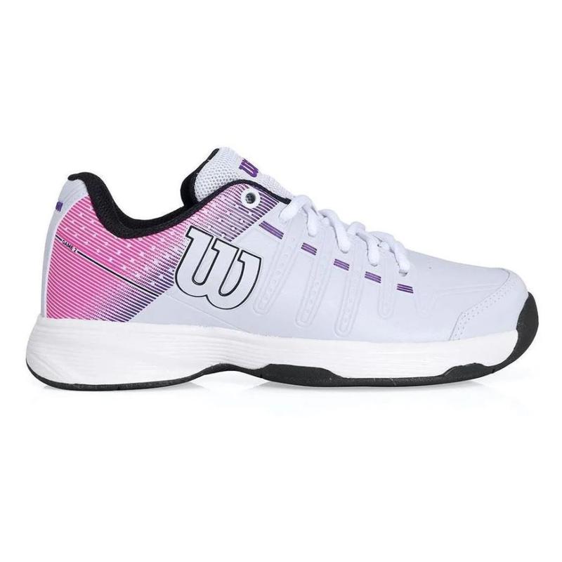 Tênis Wilson Modelo Game 2 Branco Pink Roxo Treino Dia a Dia Esportivo ...