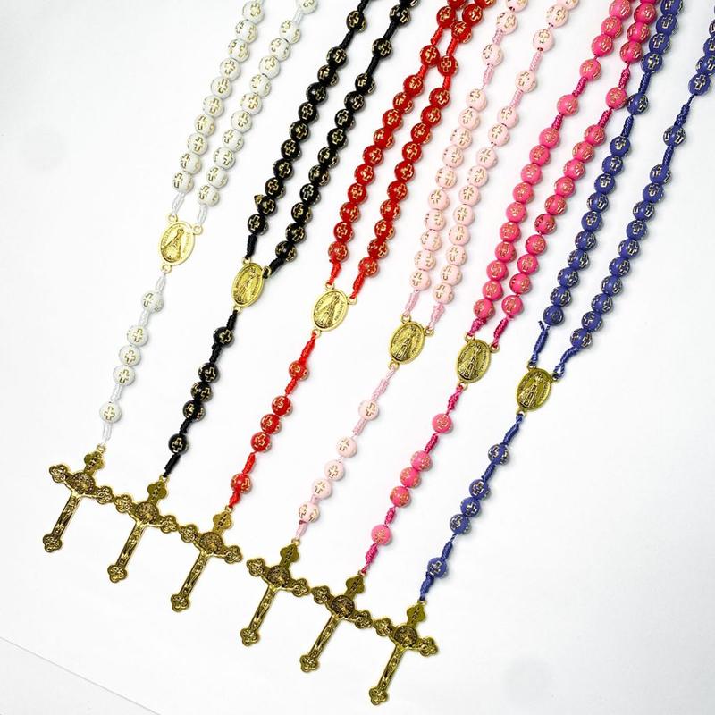 Terço religioso crucifixo Nossa Senhora Aparecida/S.C dourado - Filó ...