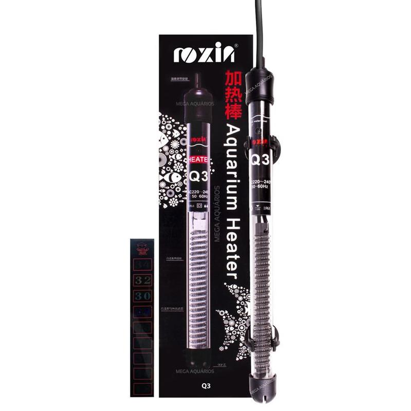Termostato com aquecedor Roxin 100W + termômetro aquário - Aquecedor e ...