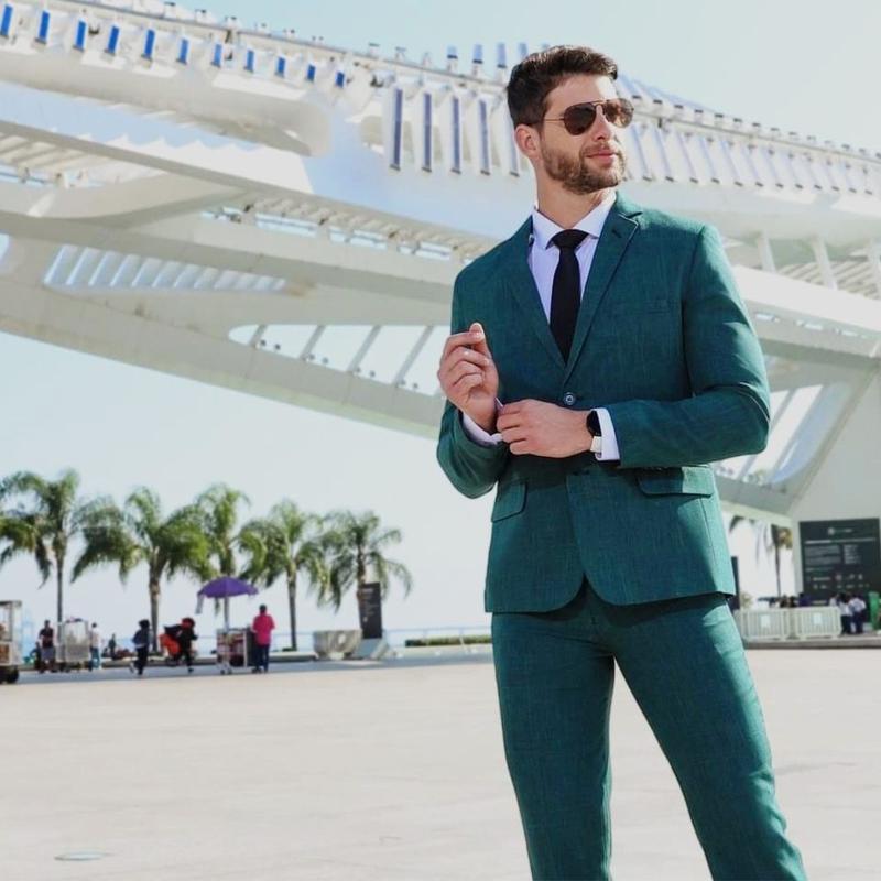 Terno Microfibra Verde Mescla Escuro - Via do Terno - Terno Masculino ...