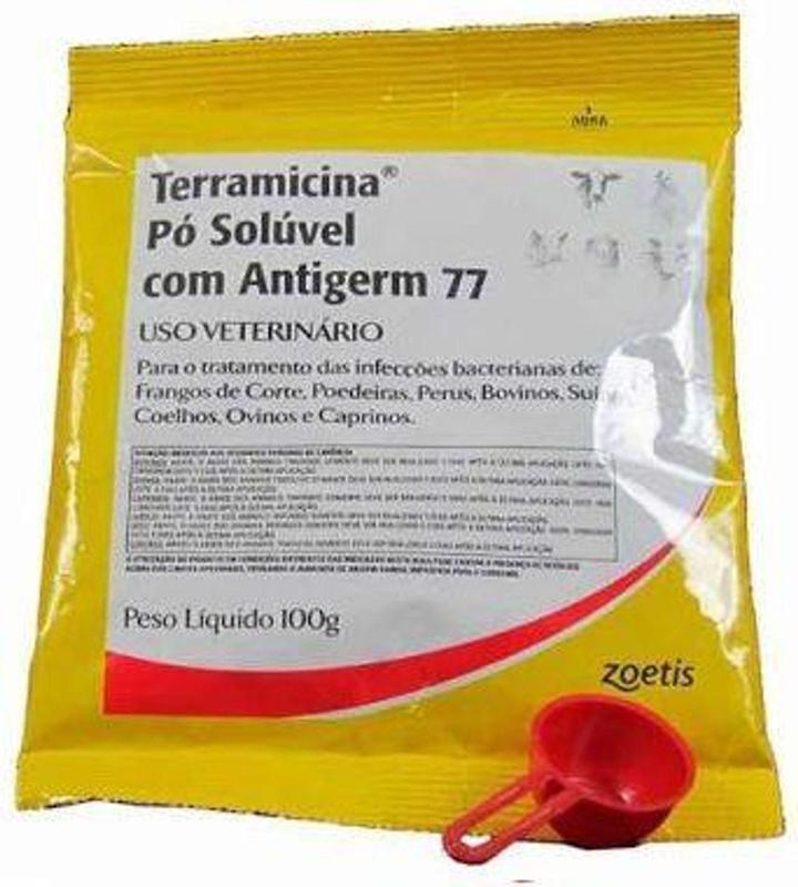 Terramicina Pó Solúvel com Antigerm 77 100gr - Zoetis - Farmácia Pet ...