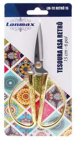 Tesoura Asa Retrô 15cm - 6 pol - Lanmax - Tesoura Multiuso - Magazine Luiza