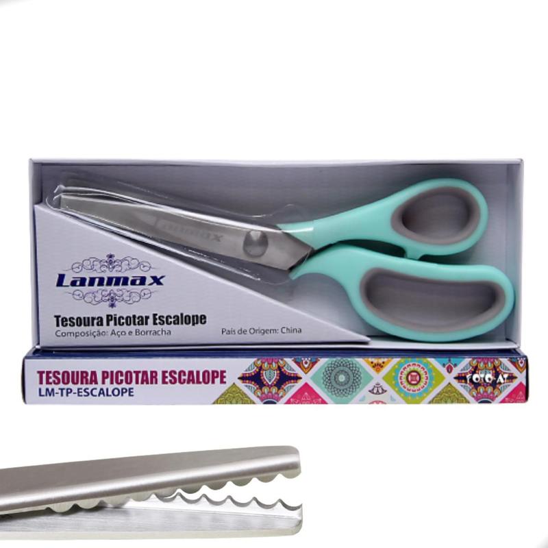 Tesoura De Picotar Escalope Corte Arredondado Profissional - Lanmax ...