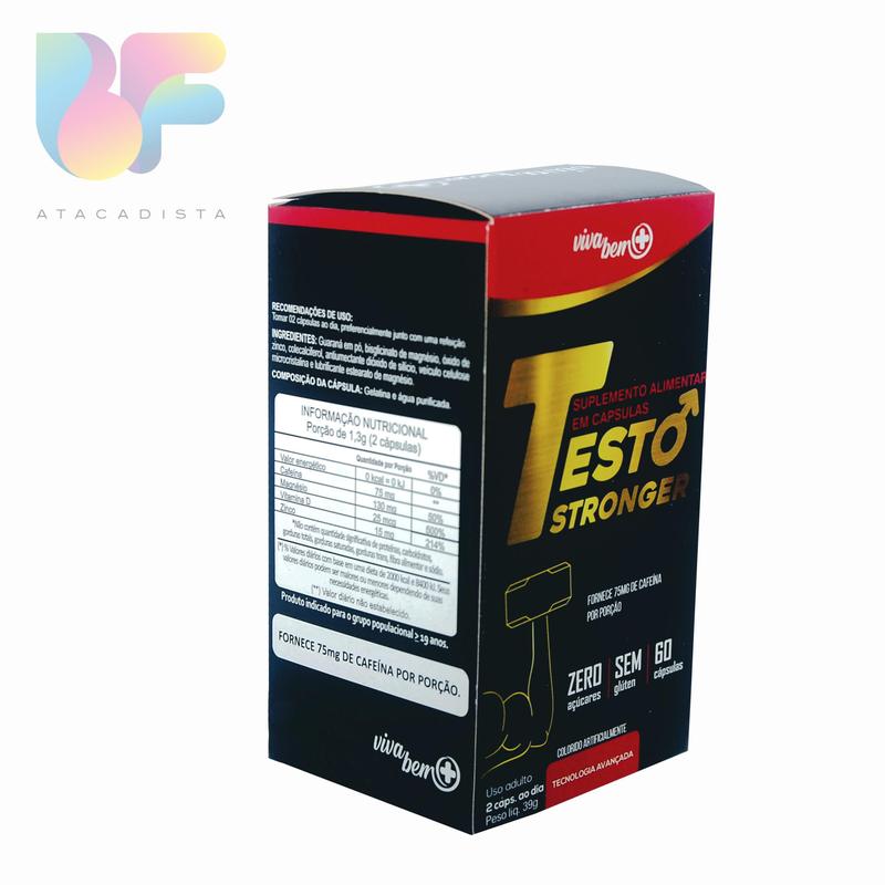 TESTO STRONGER 60cps Viva Bem aumenta vigor físico e energia, aumento ...