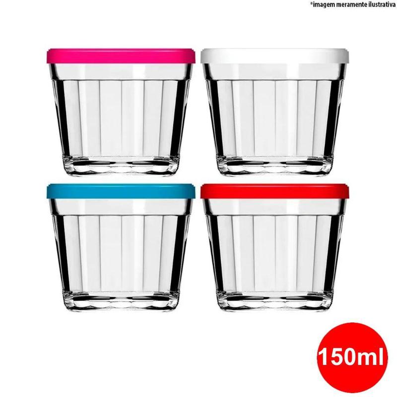 Tigela de Vidro Transparente Americano 4210 150ml com Tampa (unidade ...