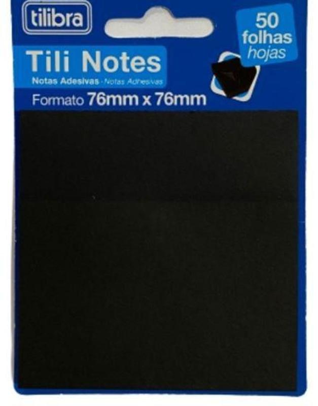 Tili Notes Preto Tilibra - Notas Adesivas 100 folhas 76mm x 76mm ...