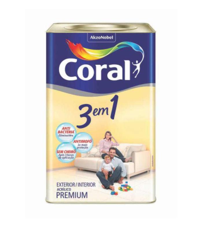 tinta 3 em 1 branco gelo 18 litros - coral - Tinta para Parede ...