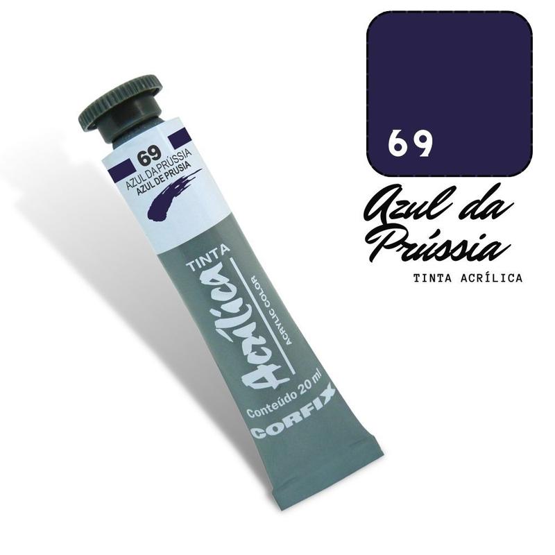 Tinta Acrílica 20ml 069 Azul da Prussia Corfix - Tinta Acrílica ...