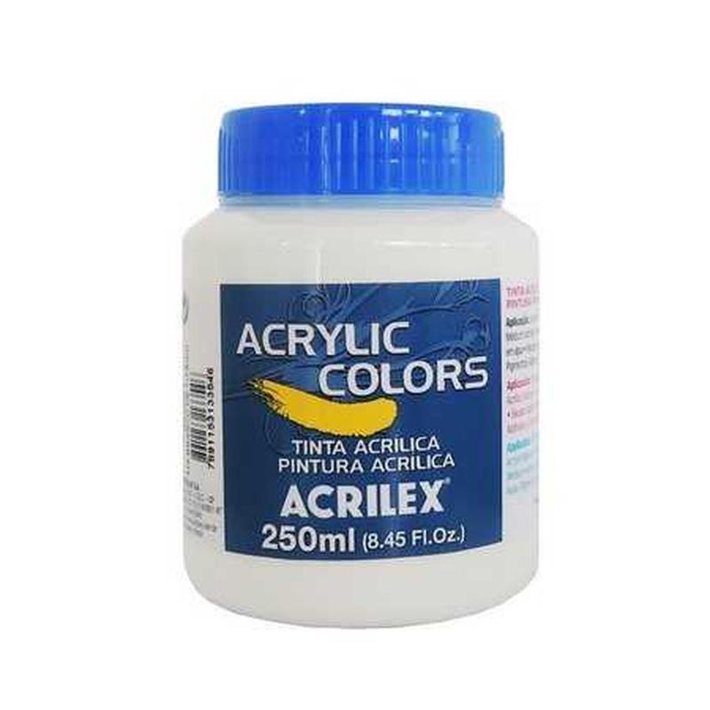 Tinta acrilica 250ml branco titanio acrylic colors acrilex - Tinta ...