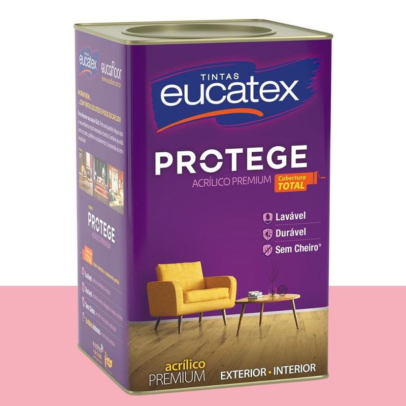 Tinta Acrílica Acetinada Eucatex Bicho-de-pé 16 L - Tinta para Parede ...