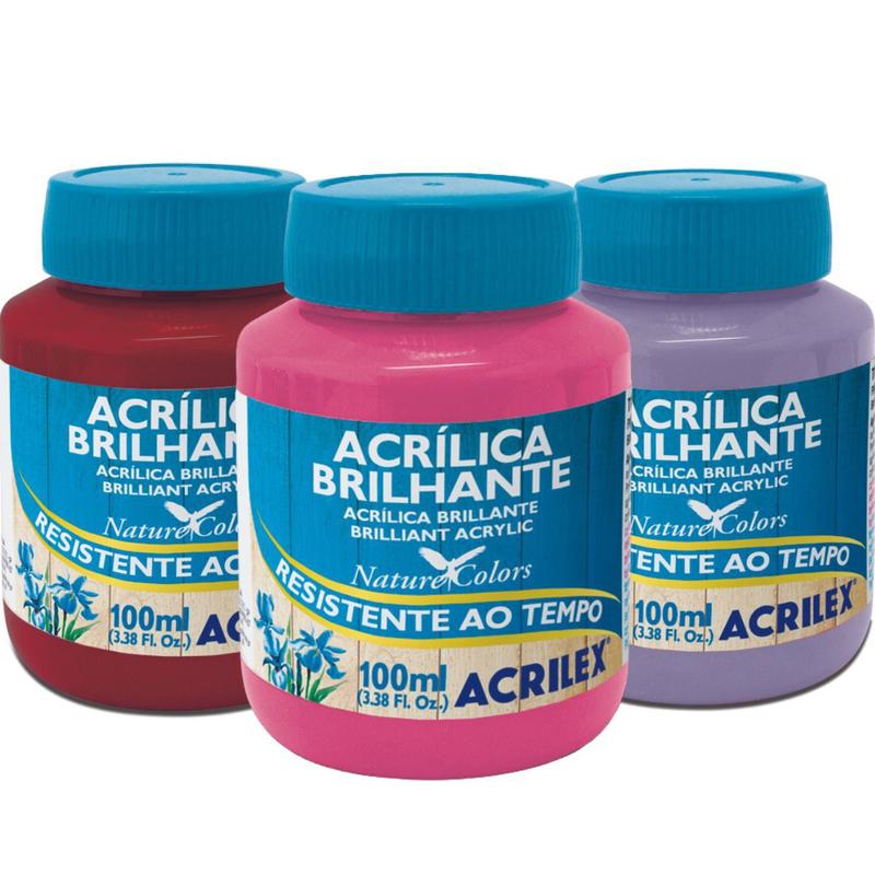 Tinta Acrílica Brilhante Acrilex 100ml Nature Colors Resistente ao ...