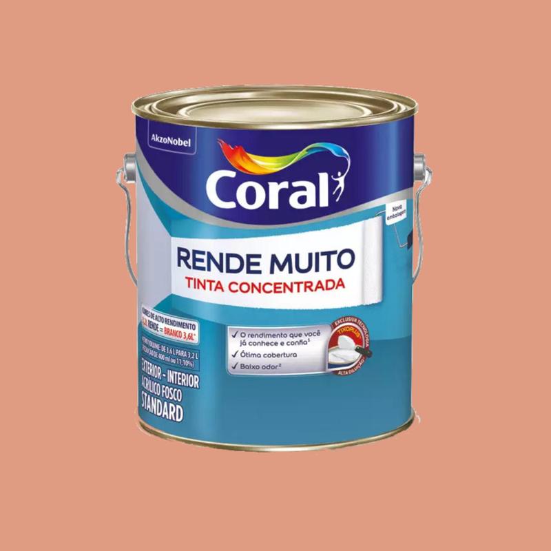 Tinta Acrílica Coral Rende Muito Sem cheiro 3,60L - Cores - Tintas ...