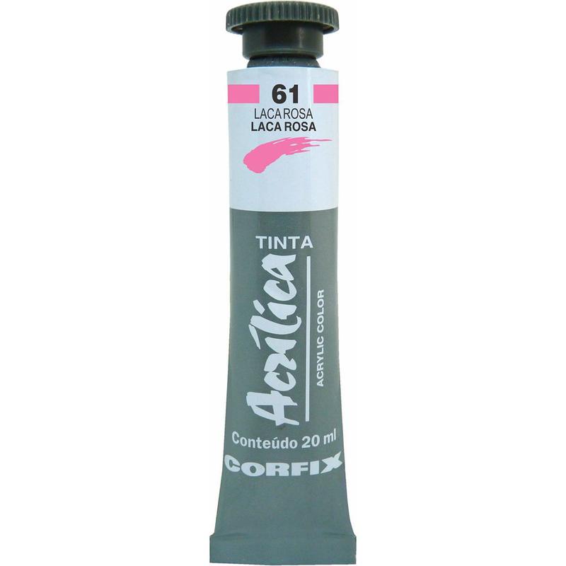 Tinta Acrílica Corfix 20ml Cor Laca Rosa 61 G1 - Tinta Acrílica ...