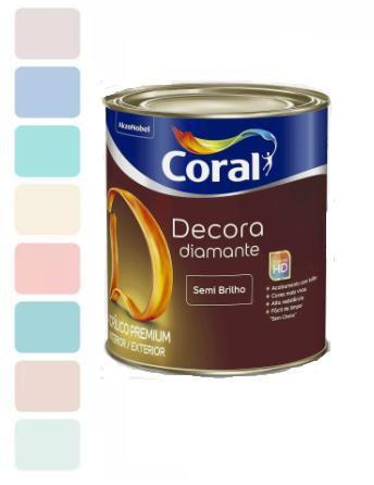 Tinta Acrílica Decora Diamante (semi Brilho) 800ml - Cores - Coral ...