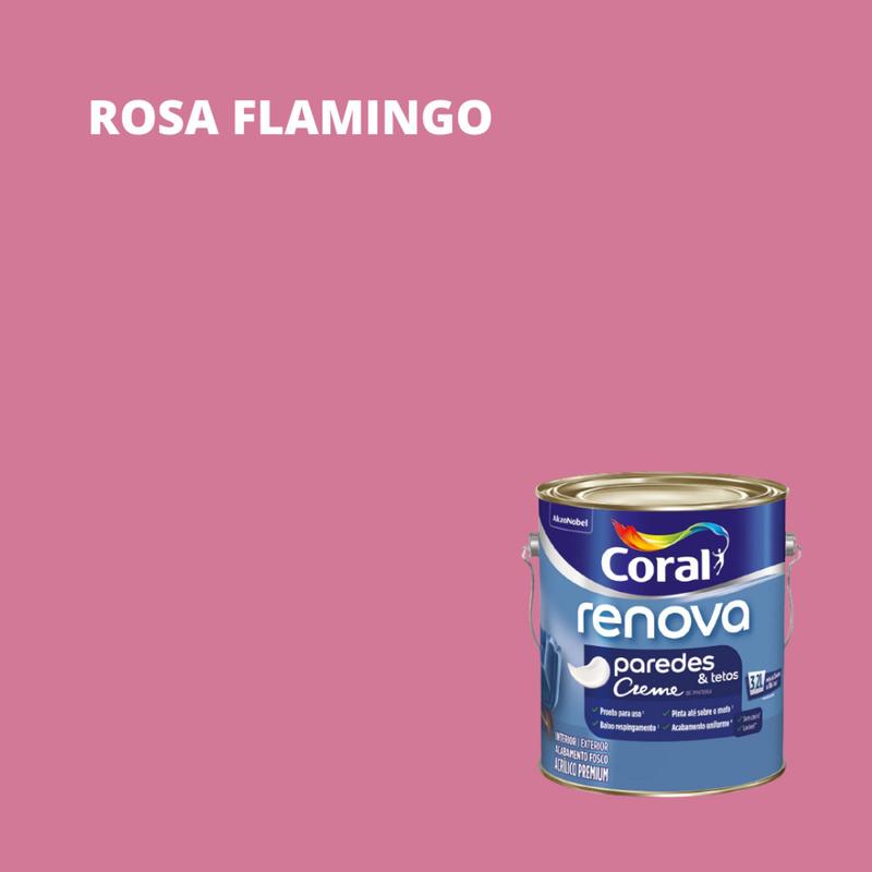 Tinta Acrílica Fosca Coral Cor Rosa Renova 3,2l - Tinta para Parede ...
