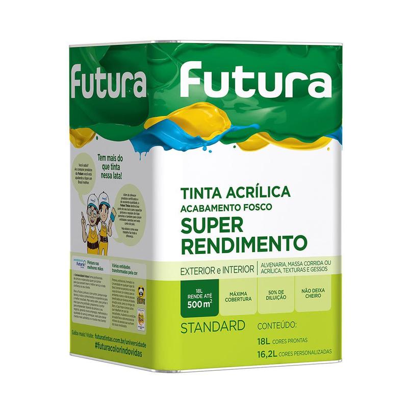 Tinta acrilica fosca (escolha a cor) 18 litros super rendimento ...