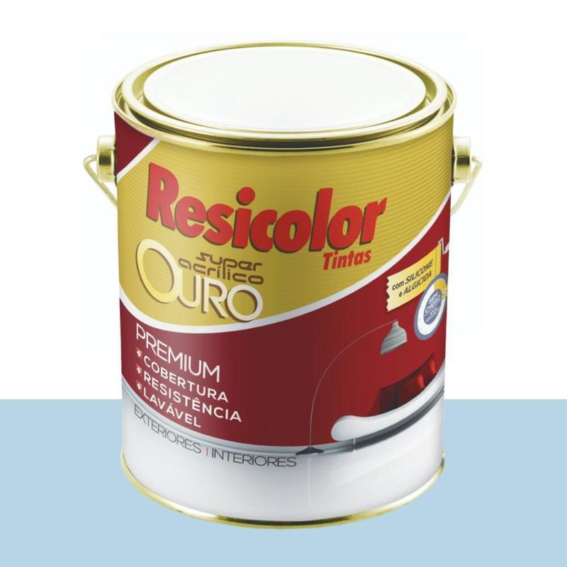 Tinta Acrílica Fosca Resicolor Azul-bebê 3,2 L - Tinta para Parede ...