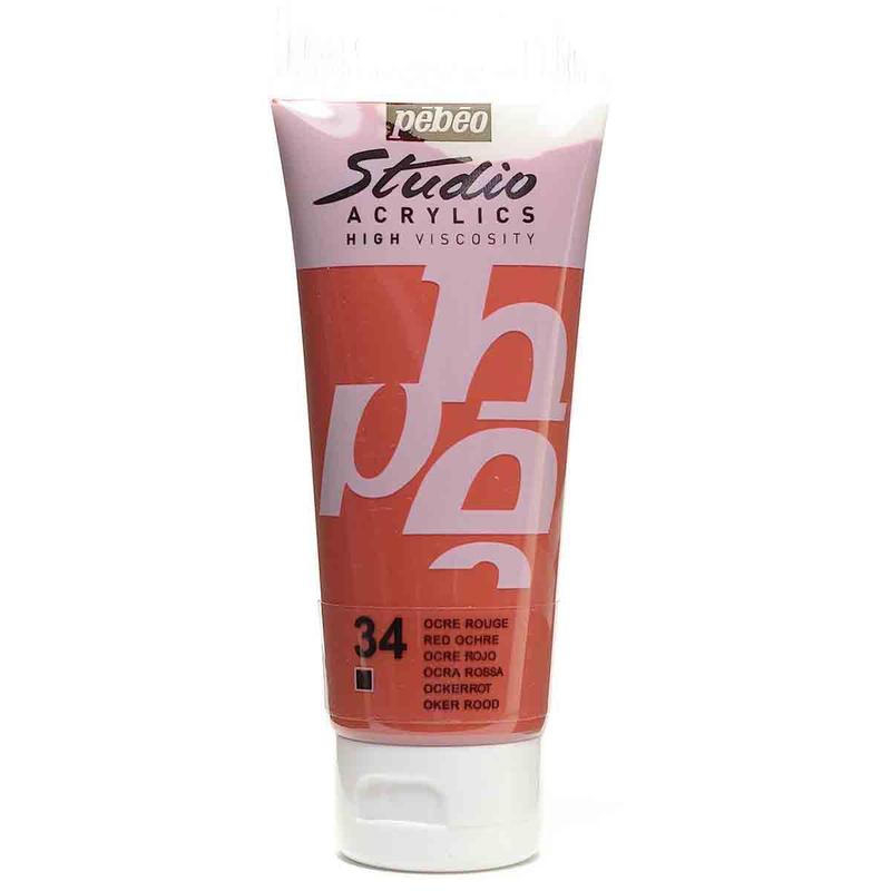Tinta Acrilica Pebeo Studio 34 Red Ochre 100ml - Tinta para Parede ...