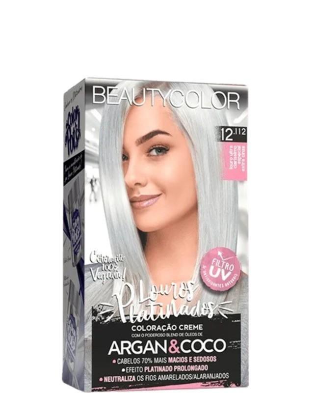 Tinta Beauty Color 12.112 Louro Ultra Claríssimo Especial Extra Cinza ...