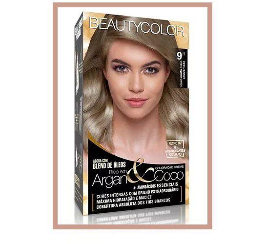 Tinta Beauty Color 9.1 Louro Claro Acinzentado - Bonyplus - Tinta de ...