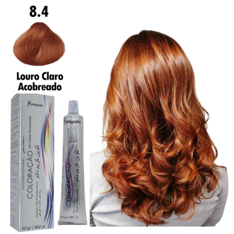 Tinta Cabelo Louro Claro Acobreado Coloração 8.4 60g - Mairibel Hidraty ...