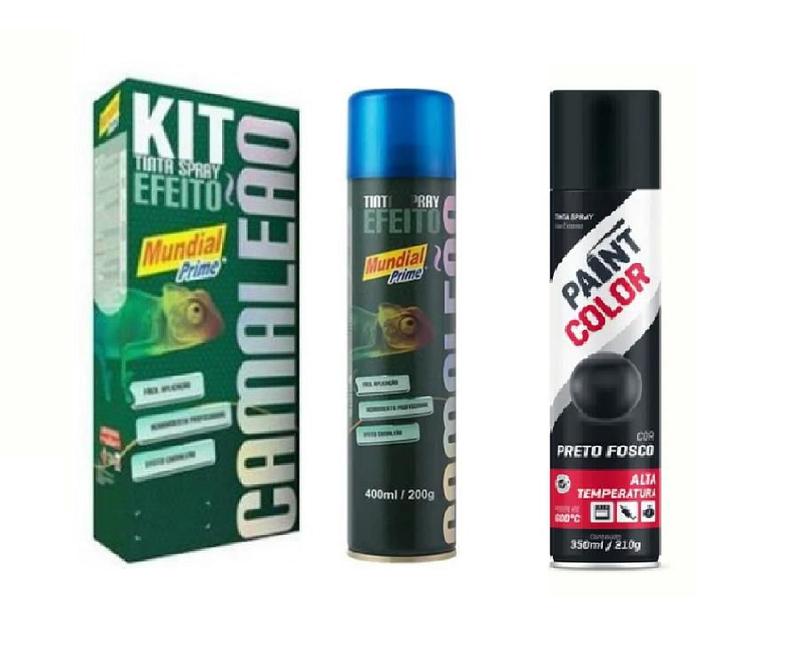 Tinta camaleão azul + tinta preta alta temperatura 400ml - AEROFLEX ...