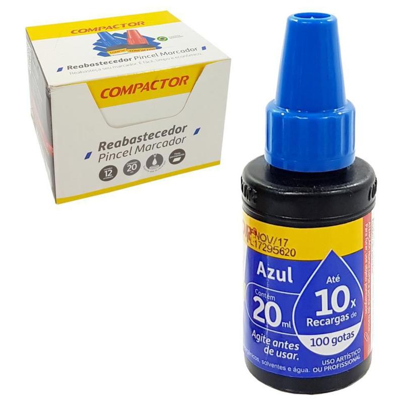 Tinta Canetao Compactor Azul 20ml - Caneta - Magazine Luiza