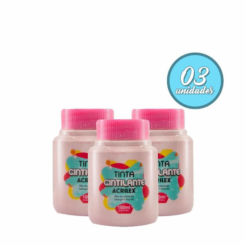 Tinta Cintilante nº 894 Rosa Cotton 100ml 3 Un Acrilex - Pintura ...