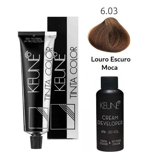 Tinta Coloração Keune 6.03 + Cream Developer 20vol - Tinta de Cabelo ...