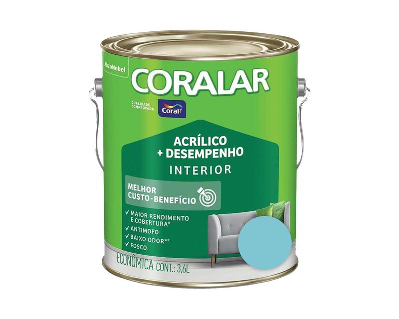 Tinta Corolar Cor Gelo 3,6 Litros Uso Interno Anti Mofo - Coral - Tinta ...