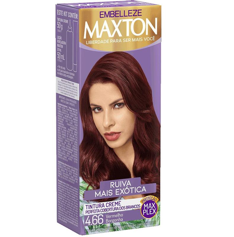Tinta de Cabelo Maxton Vermelho Borgonha 4.66 - Embelleze - Tinta de ...