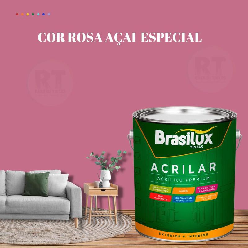 Tinta De Parede Brasilux Acrilar Cor Roxo Fosca Lavável Antimofo ...
