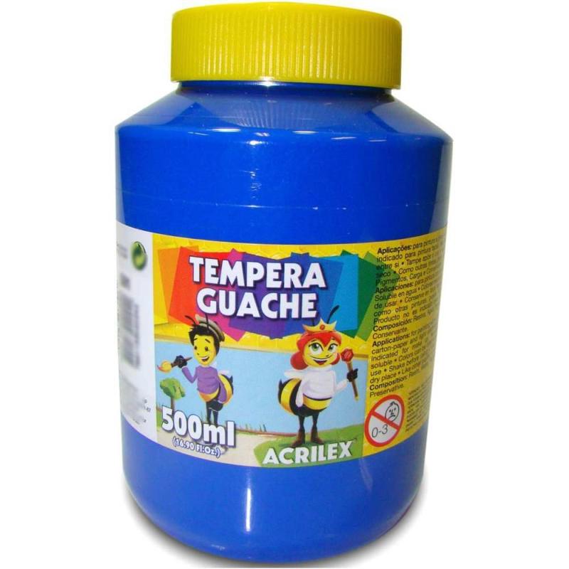 Tinta Guache 500ML Azul - Acrilex - Tinta Guache - Magazine Luiza
