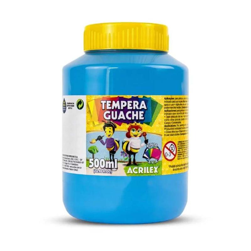 Tinta Guache 500ml Azul Celeste 503 Acrilex - Tinta Guache - Magazine Luiza
