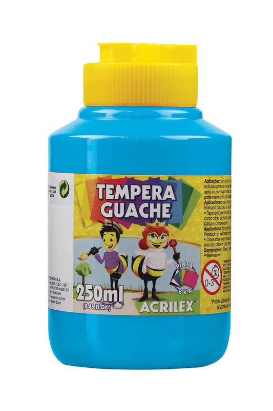Tinta Guache Acrilex Azul Celeste 250ml - Tinta Guache - Magazine Luiza