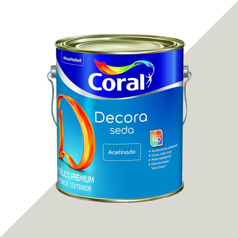 Tinta latex coral decora acrilico premium seda 3600ml branco gelo ...
