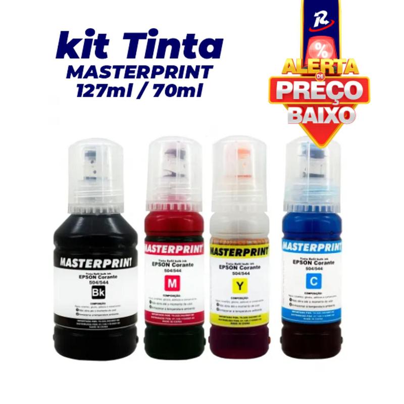 Tinta master bulk ink 504/544 kit 127ml / 70ml - Masterprint - Refil de Tinta - Magazine Luiza