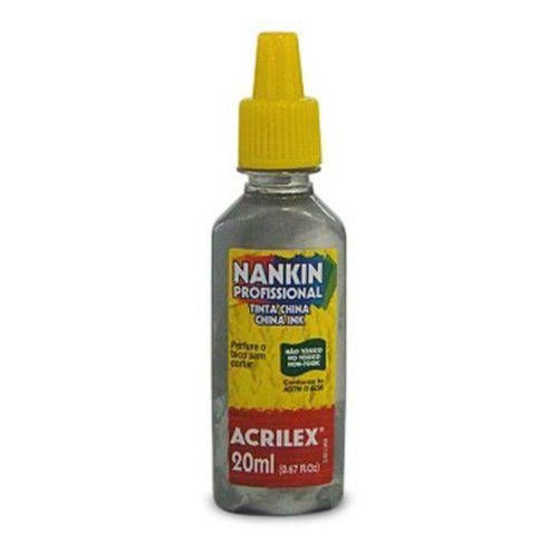 Tinta nankim 20ml prata - 51200533 - ACRILEX - Tintas para Artesanato ...