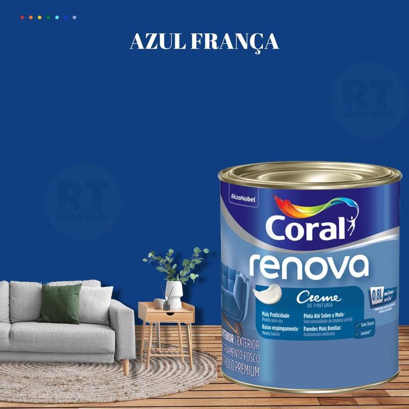 Tinta Parede Azul Marinho Acrílica Fosca Renova 800ml - Coral - Tinta ...