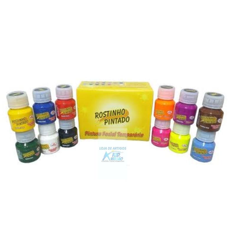 Tinta Pintura Facial Rostinho Pintado 12 Potes 35 ml - Tinta para Rosto ...
