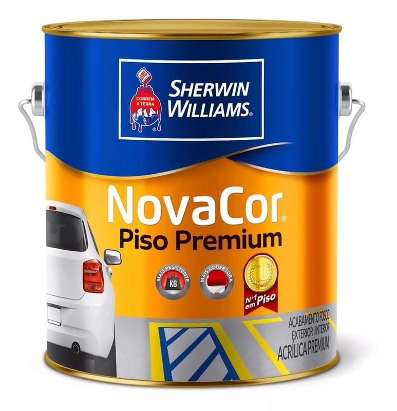 Tinta piso novacor premium sherwin williams fosco vermelho segurança 3 ...