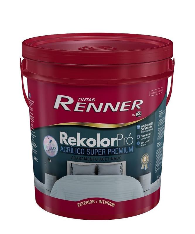 Tinta Renner Rekolor Pró Acetinado Super Premium 18L Branco Acetinado ...
