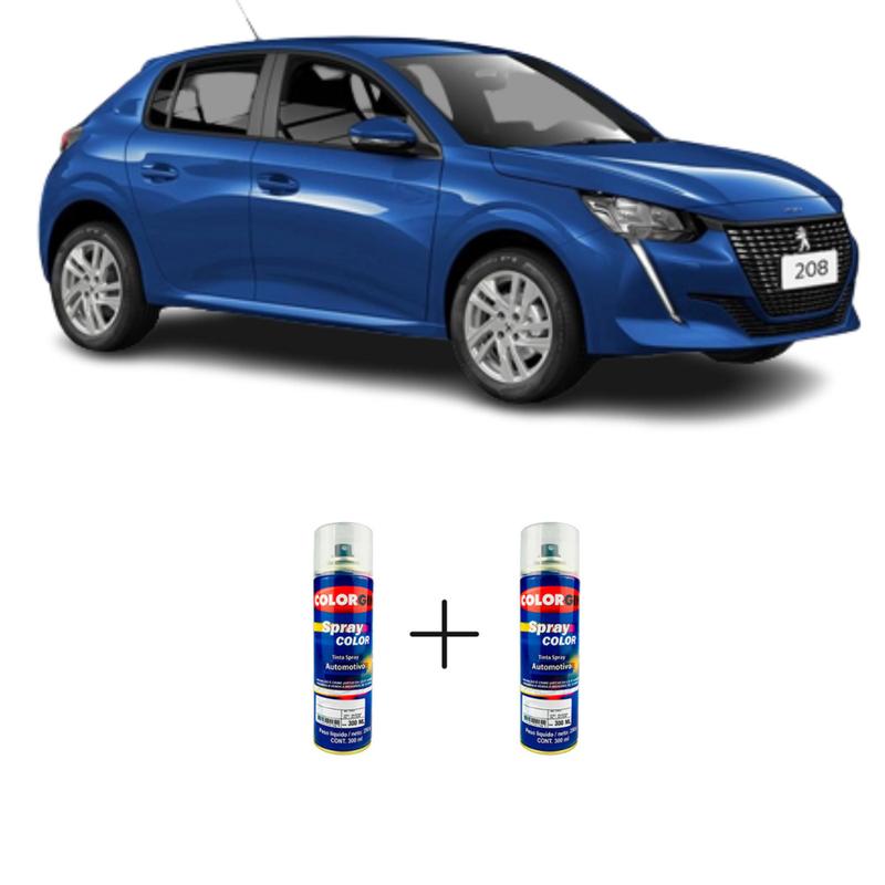 Tinta Spray Automotiva Azul Quasar - EQB Peugeot 300ml + Spray Verniz ...
